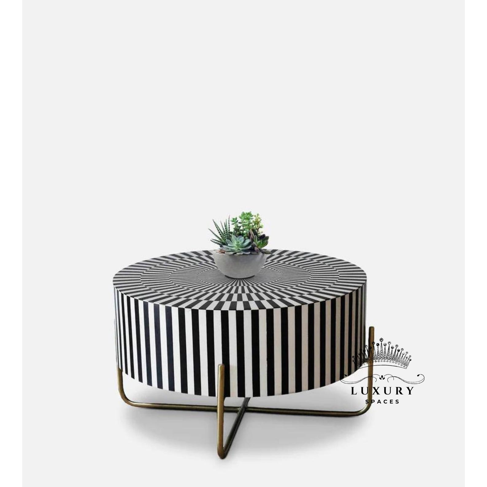 Handmade Bone Round Coffee Table Inlay Coffee Table, Center Table, BONE ...