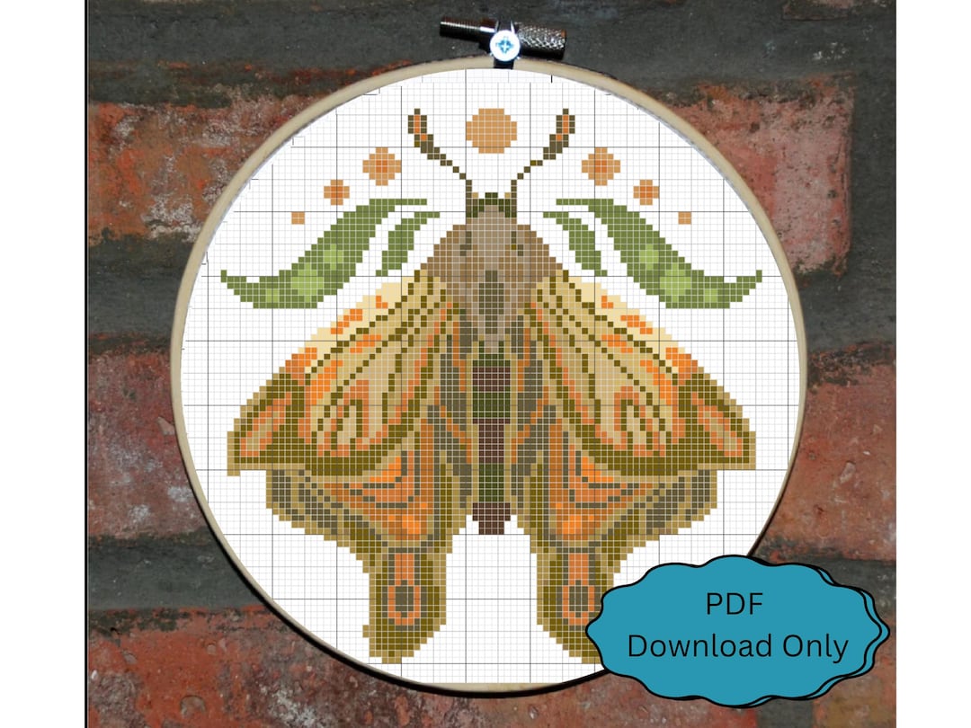Moth Pattern PDF Download - Etsy