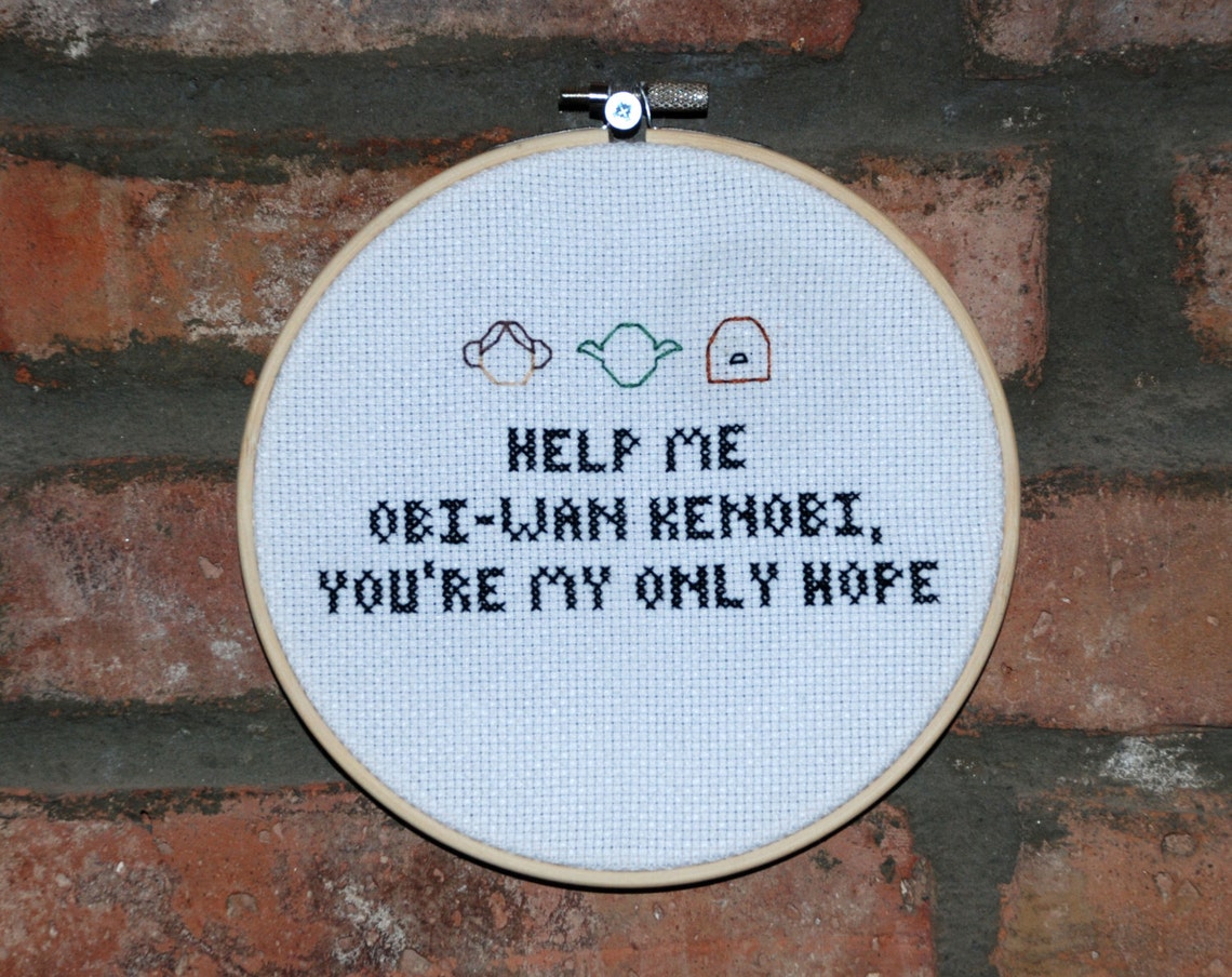 Star Wars Cross Stitch Movie Quote help Me Obi-wan - Etsy