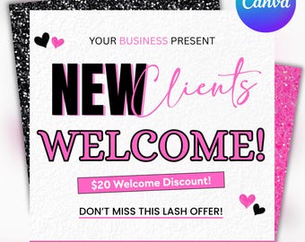 New Client Welcome Flyer: Hair, Lashes, Nails - Canva Template (digital ...