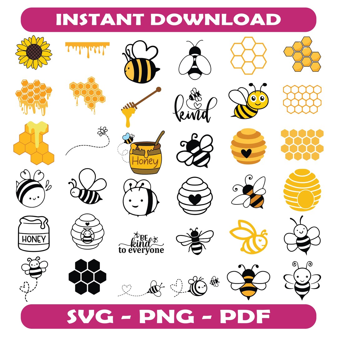 Honey Bee Svg, Bee Svg Bundle, Bee Hive Svg, Bee Png, Honeycomb Svg ...