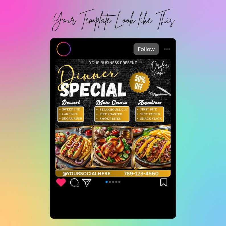 Restaurant Menu Flyer: Dinner Special, Dessert Template (canva Editable ...