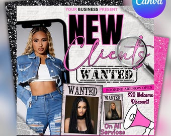 New Client Welcome Flyer: Hair, Lashes, Nails - Canva Template (digital ...