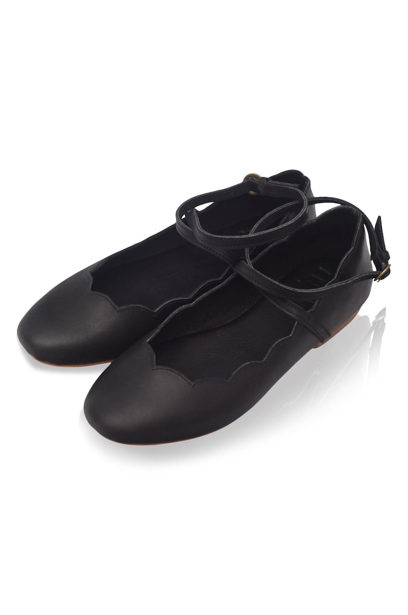 Myrelle Criss-cross Leather Ballet Flats - Etsy