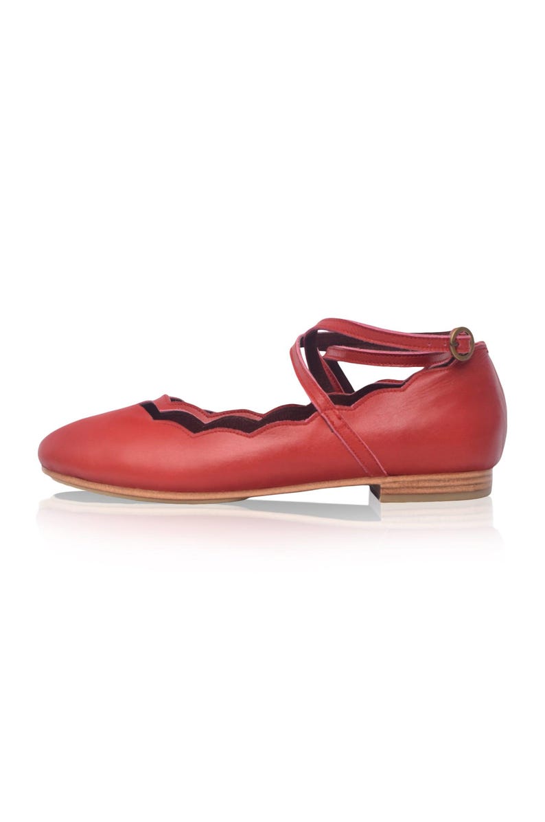Myrelle Criss-cross Leather Ballet Flats - Etsy