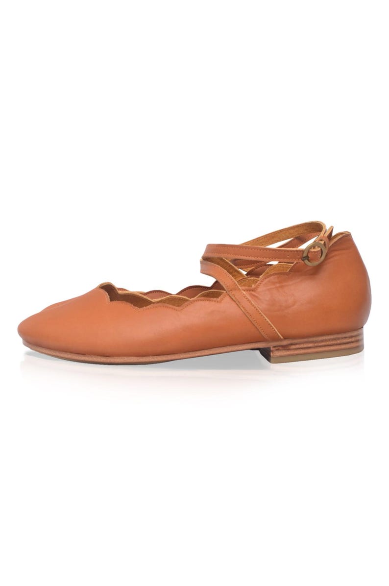 Myrelle Criss-cross Leather Ballet Flats - Etsy