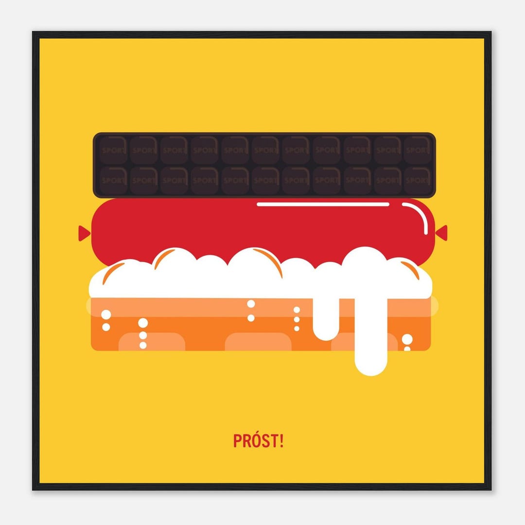 German Flag Poster: Beer, Sausage & Chocolate - Fun Wall Art Gift ...