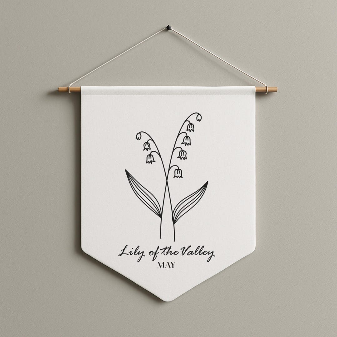 Lilly of the Valley Pennant Banner, Floral Nursery Decor - Etsy