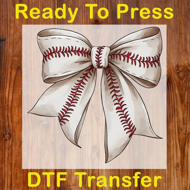 Baseball Bow Dtf Transfer - Etsy