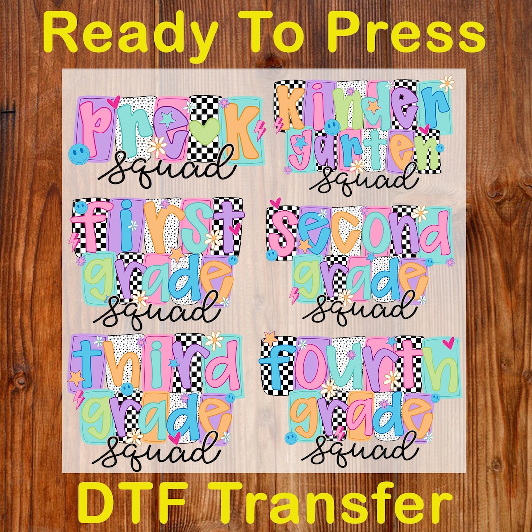 Preppy Back to School Ready to Press DTF, Teacher School DTF Transfer ...