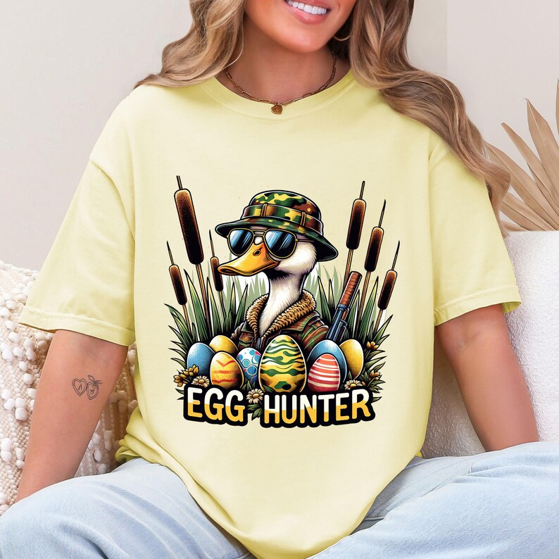 Duck Hunting Easter Ready to Press DTF, Egg Hunter DTF Transfer, Funny ...