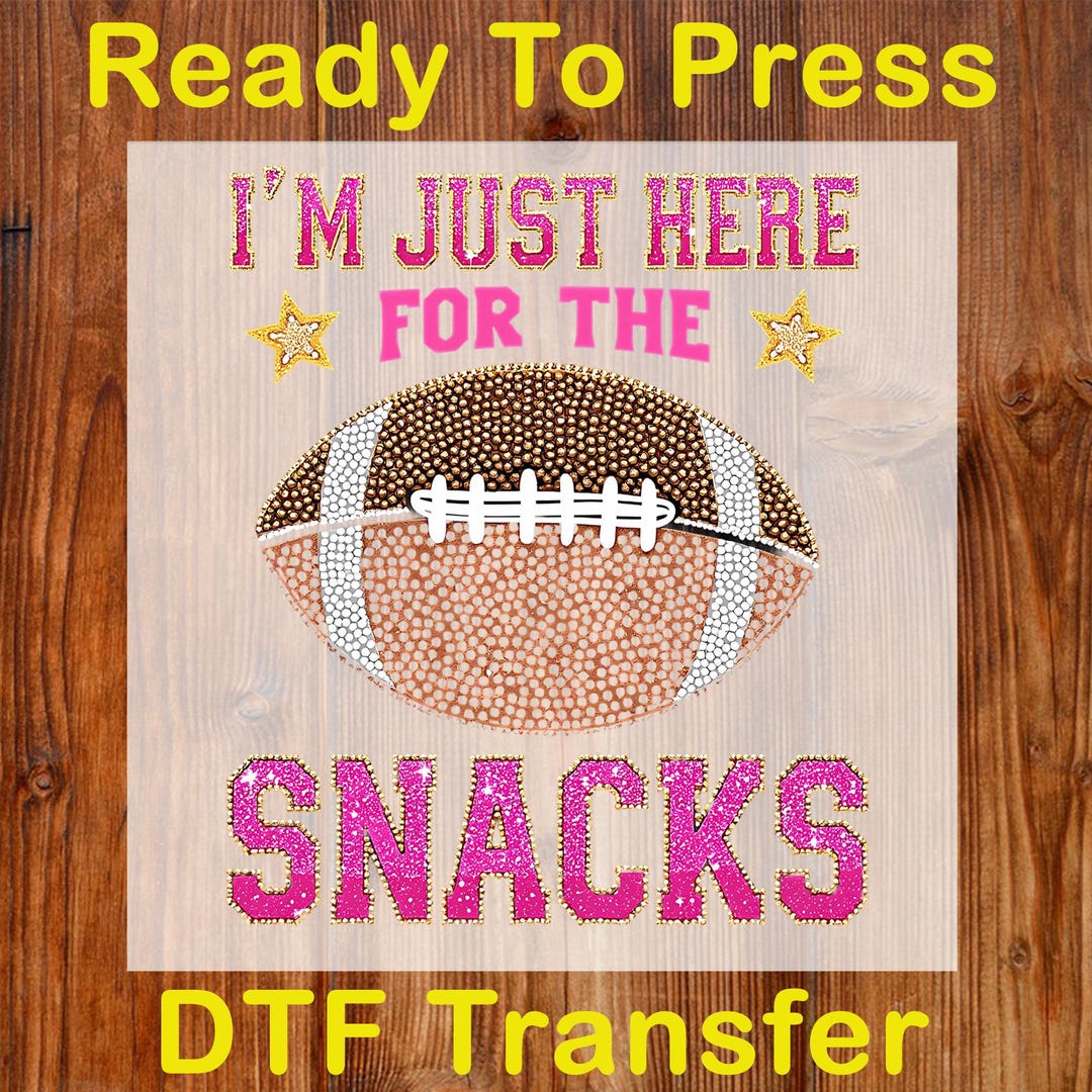 Glitter Football Game Day Ready to Press DTF, Preppy I'm Just Here for ...