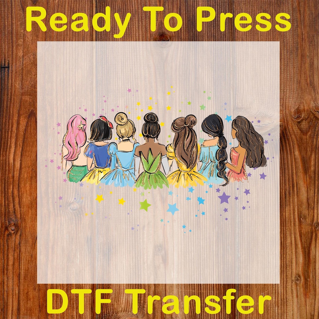 Disney Princess Glitter Effect Ready to Press DTF, Retro Disney ...