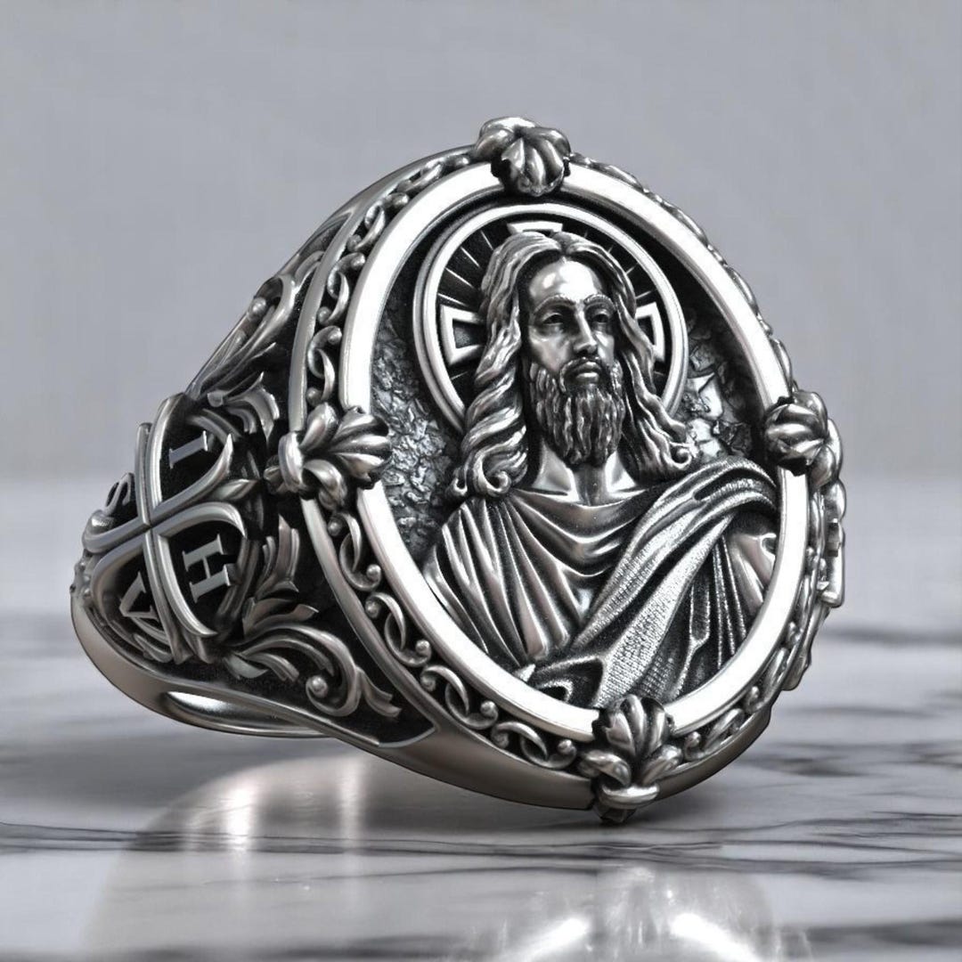 Jesus Christ IHSV Cross Signet Ring – Orthodox Catholic Christian ...