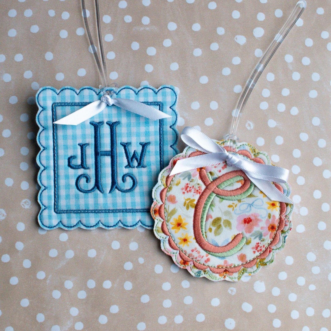 Personalized Embroidered Bag Tags – Custom Monogrammed Gift for Kids ...