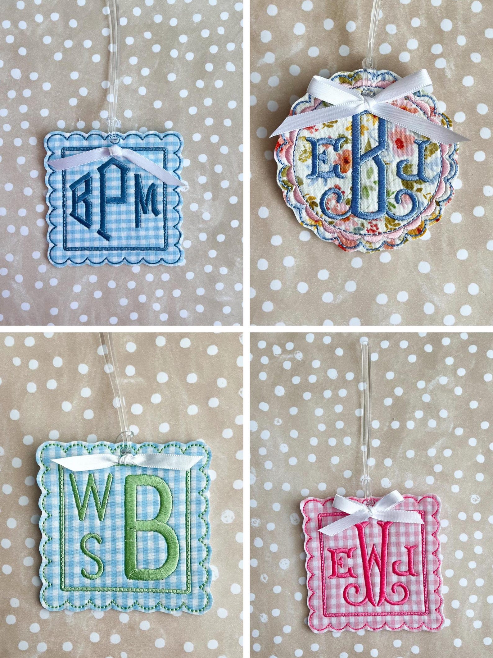 Personalized Embroidered Bag Tags – Custom Monogrammed Gift for Kids ...