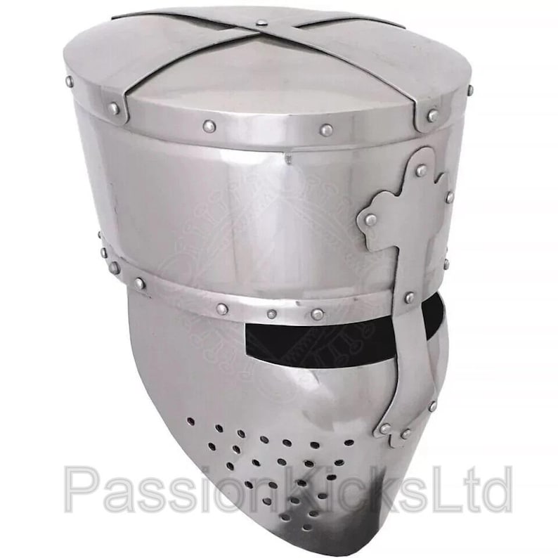 Crusader Great Helm Hand-forged Helmet | Authentic Medieval Knight ...