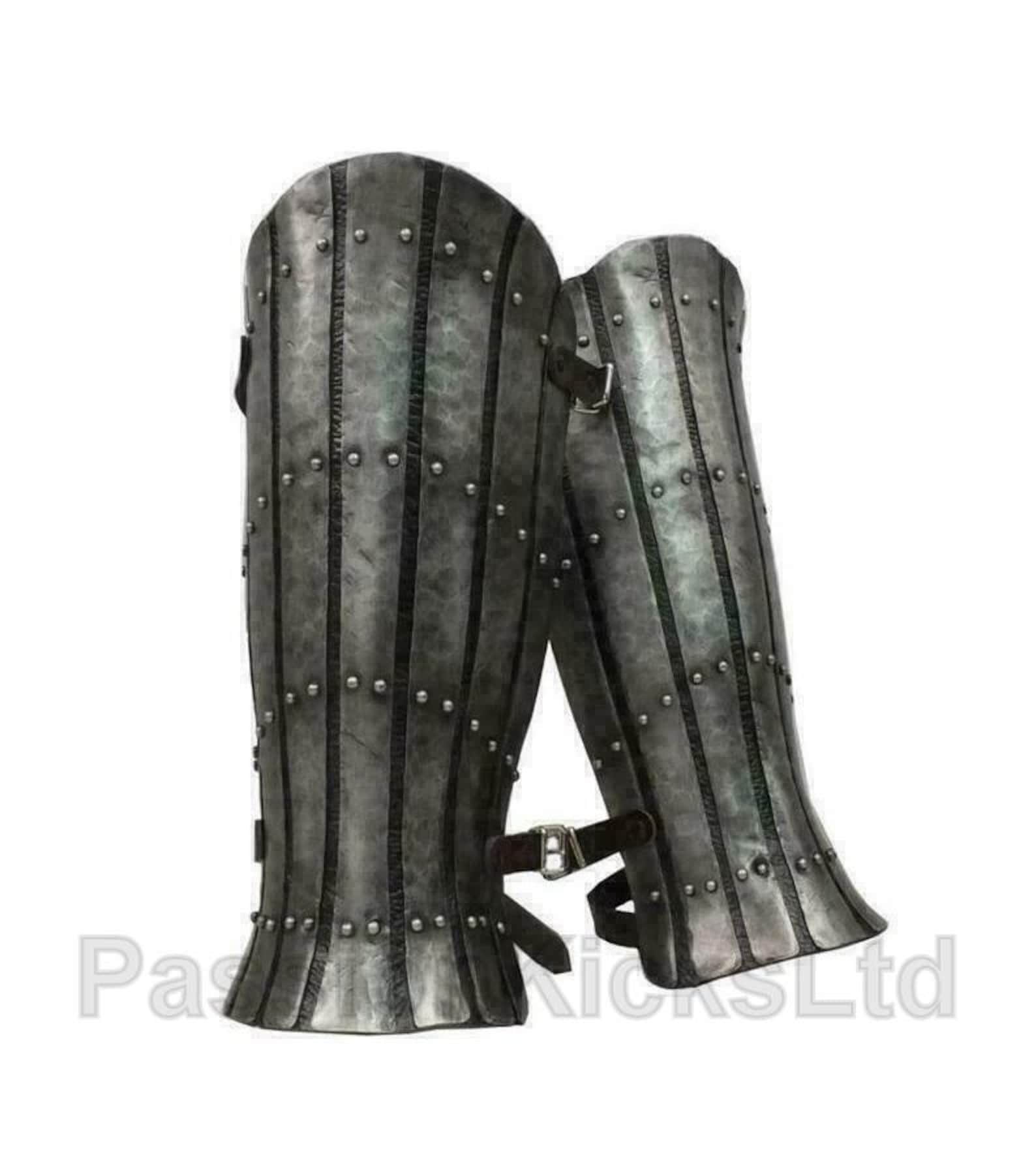 LARP Medieval Armor Knight Splinted Greaves | Warrior Leg Armour for ...
