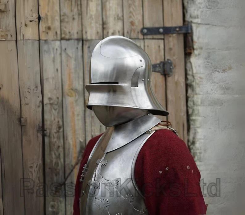 Medieval Sallet Helmet Helmet | Knight Armor Helmet for LARP, SCA and ...