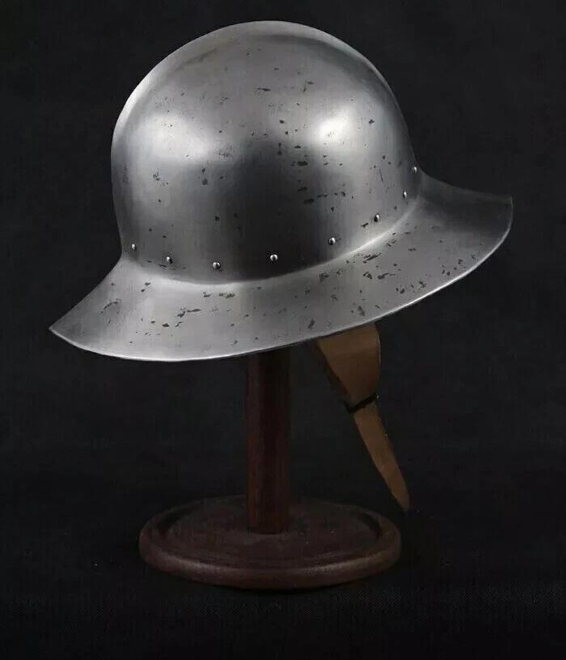 LARP Kettle Helmet | Steel Hammered Medieval Blackened Armor Helmet ...