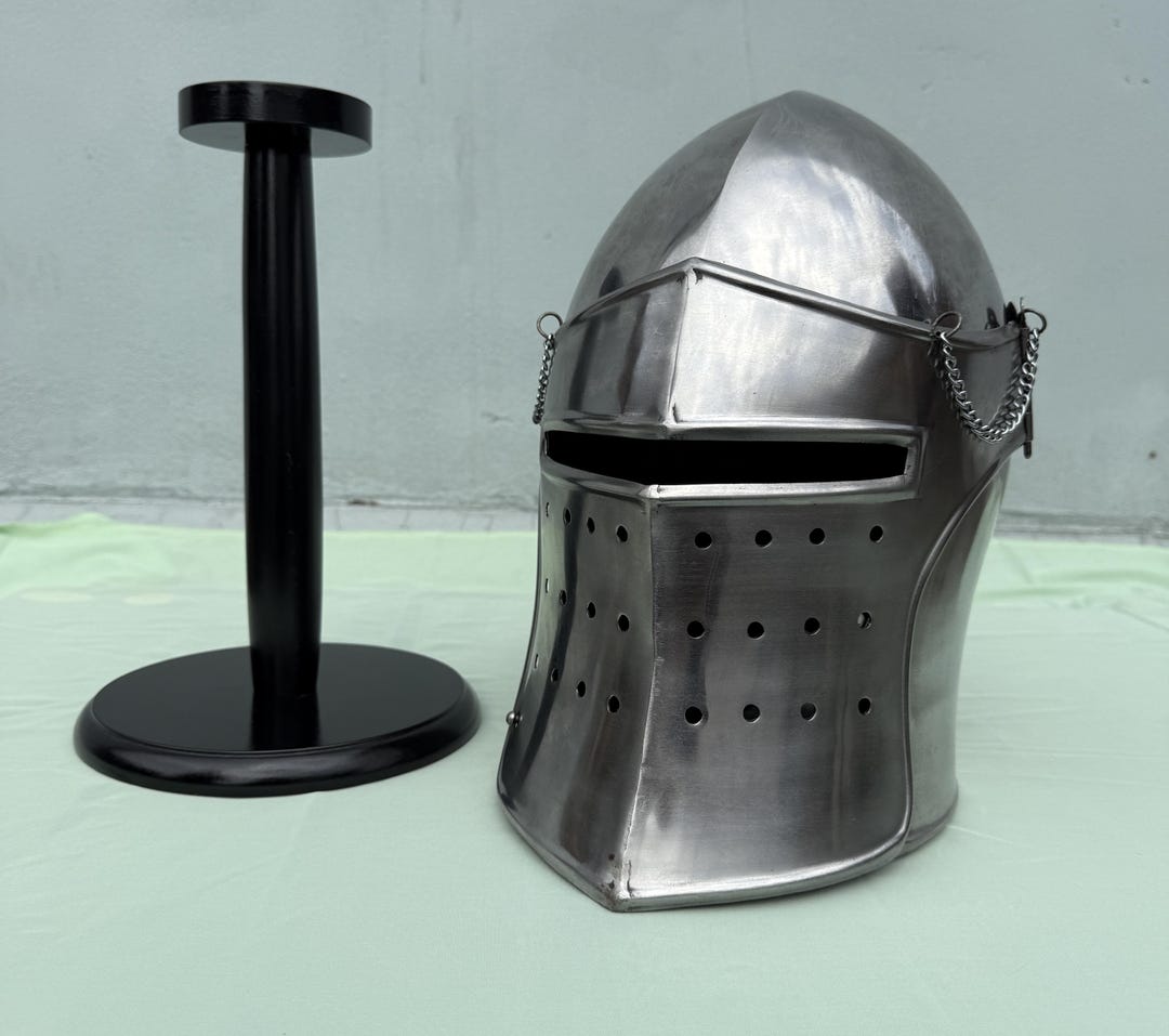 Medieval Armor Barbute Helmet | LARP Warrior Barbuta Armor Reenactment Helmet | Steel Barbute ...