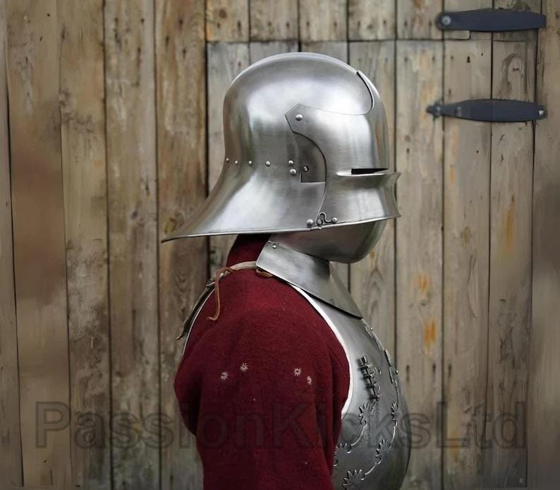 Medieval Sallet Helmet Helmet | Knight Armor Helmet for LARP, SCA and ...