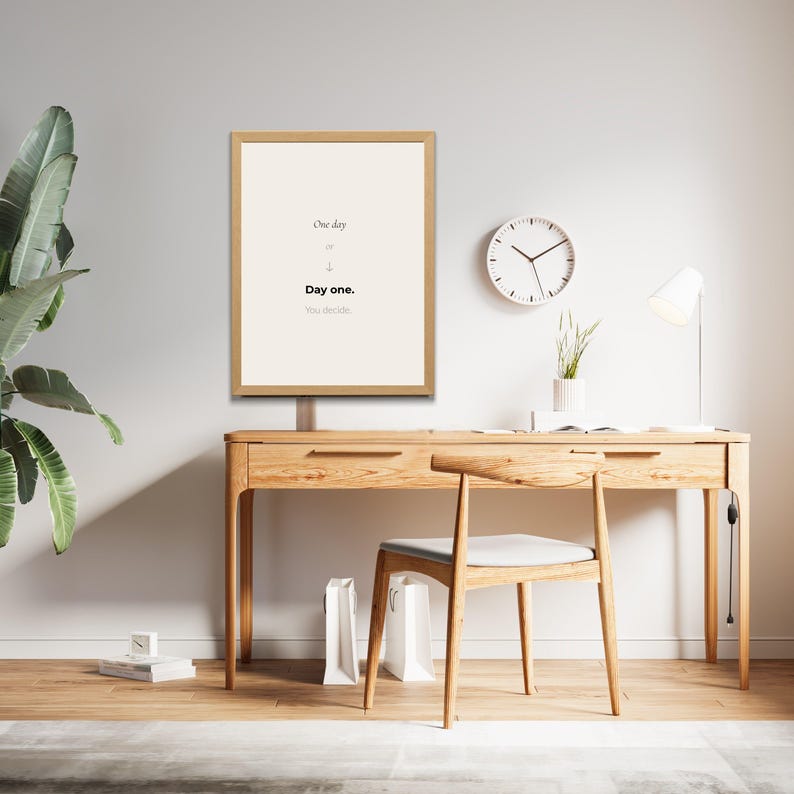 Motivational Typography Print: Beige Minimalist Wall Art (digital ...