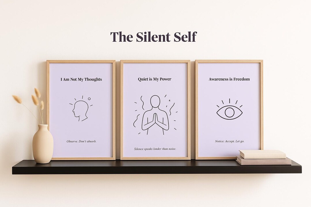 Mindfulness Wall Art Set, 3 Printable Posters, Mental Clarity Digital ...