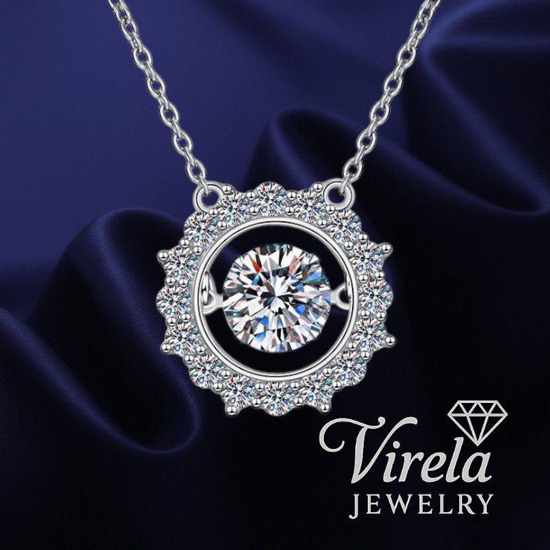 925 Sterling Silver Dancing Stones Necklace for Women – Sparkling or ...