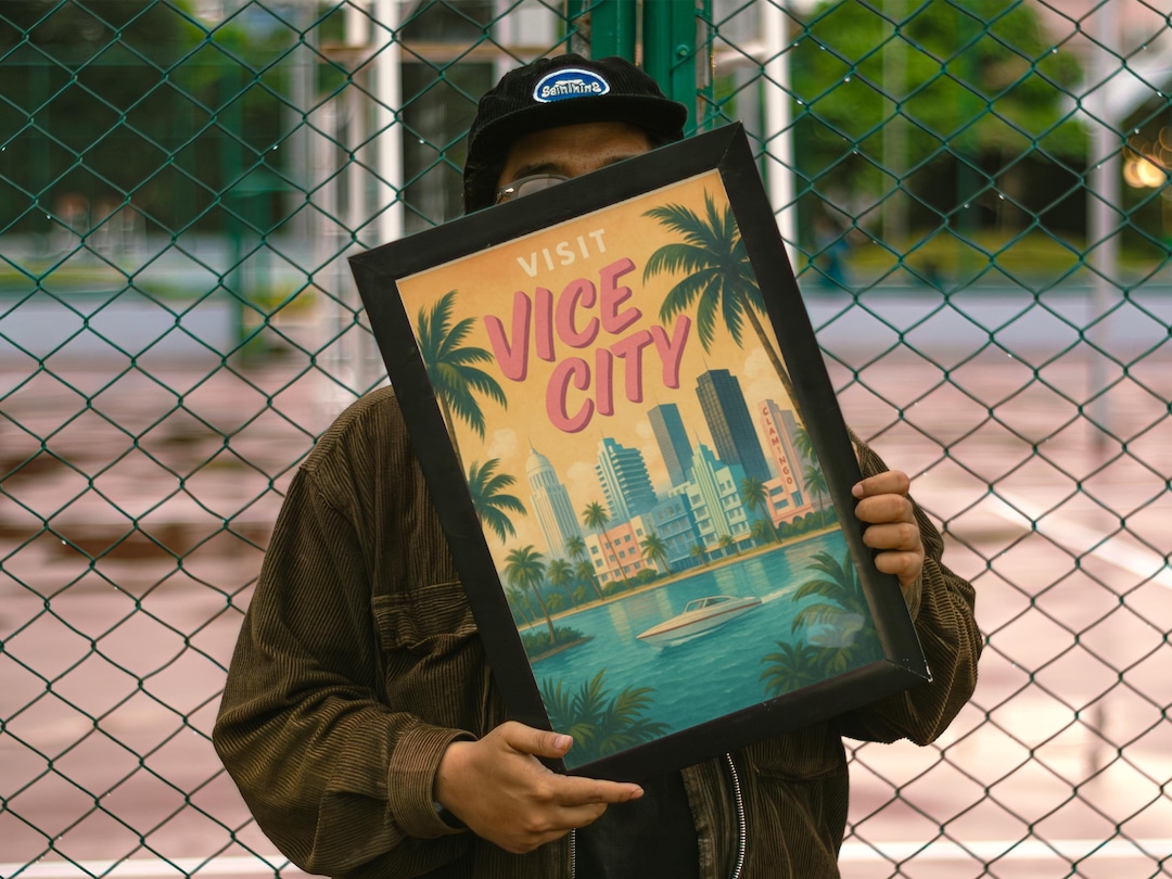 GTA Vice City Poster: Vice City Artwork, GTA6 Gaming Room Print, Grand ...
