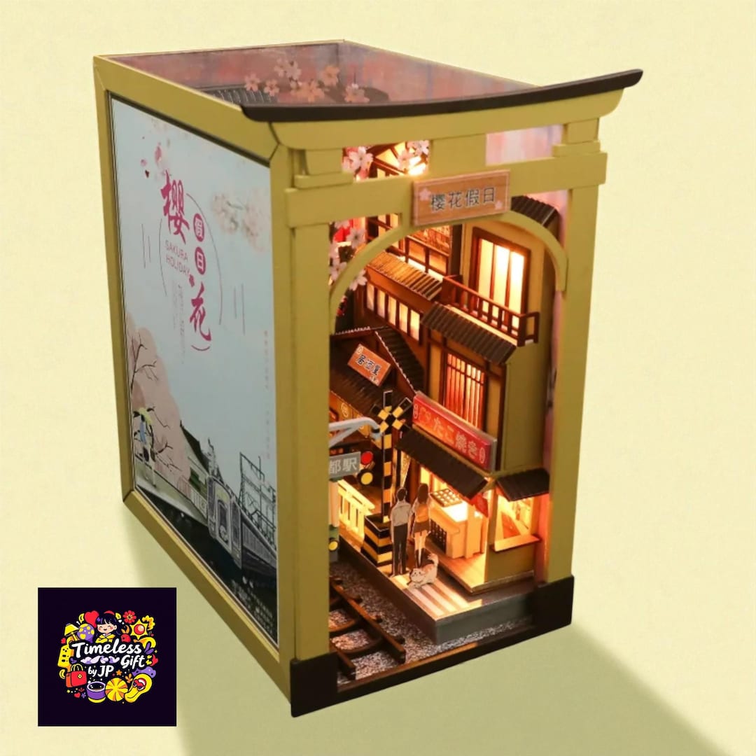 Sakura Vegan Minimalist Alley Book Nook Kit | DIY Wooden Japanese ...
