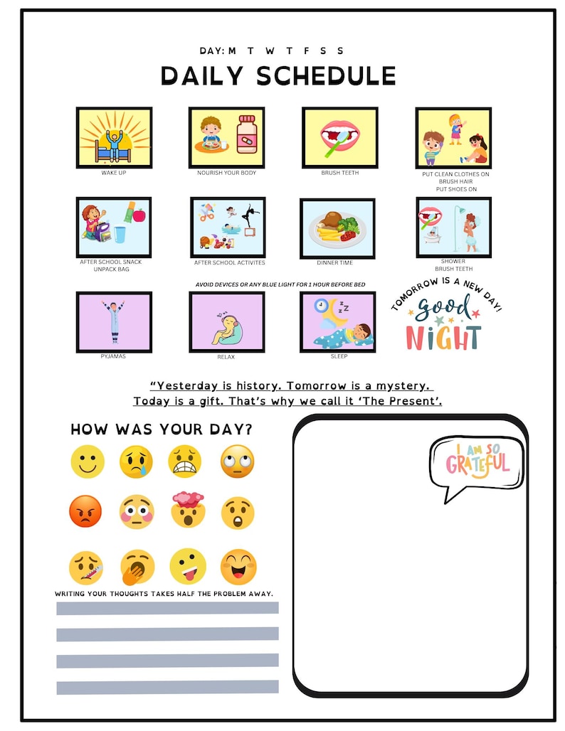 ASD PDA ADHD Kids Daily Reminder & Journal. - Etsy Australia