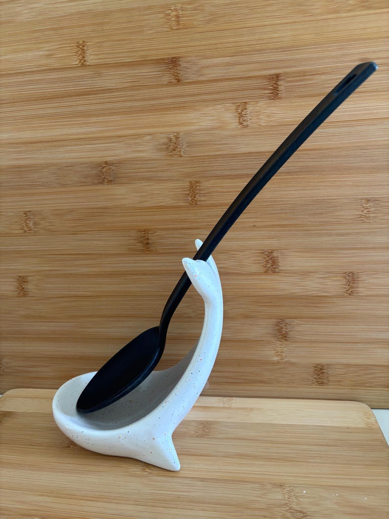 Whale Large Spoon Rest - Coastal Beach House Standing Ceramic Serving ...