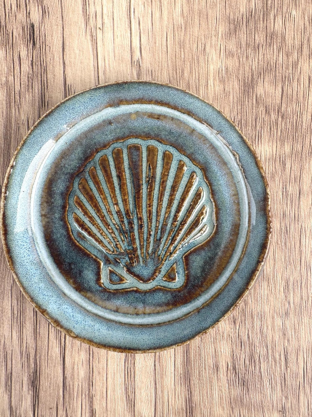 Small Ring Trinket Dish - Ocean Beach Theme Hand Built Pottery - Whale ...