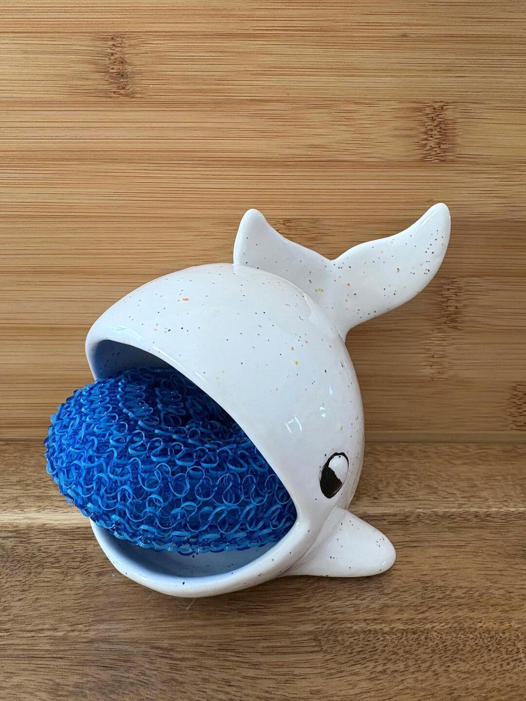 Whale Scrubby Holder - Ceramic Scrub Pad Sponge Storage - Jewelry Ring ...