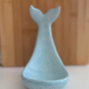 Whale Large Spoon Rest - Coastal Beach House Standing Ceramic Serving ...