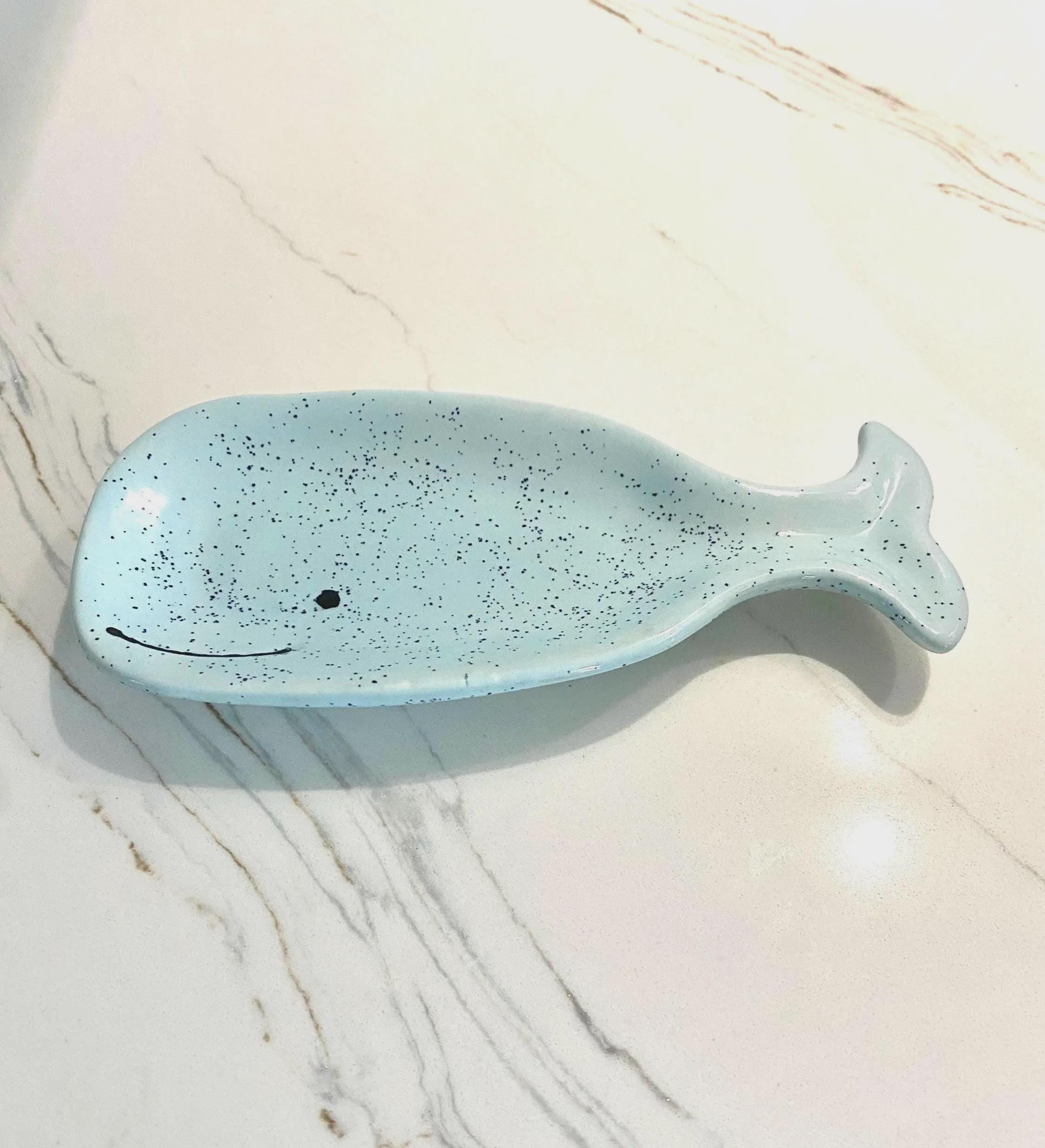 Whale Spoon Rest Small Coastal Beach House Gift Ceramic Nautical ...