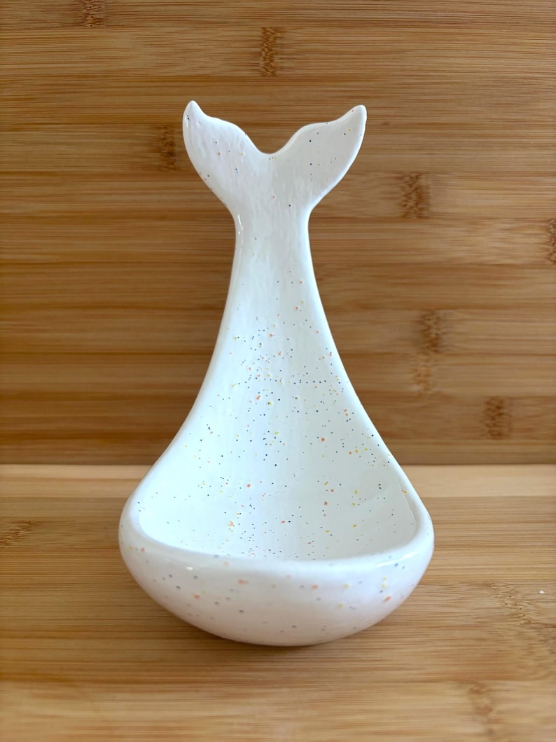 Whale Large Spoon Rest - Coastal Beach House Standing Ceramic Serving ...