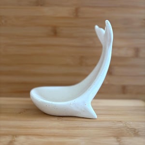 Whale Large Spoon Rest - Coastal Beach House Standing Ceramic Serving ...