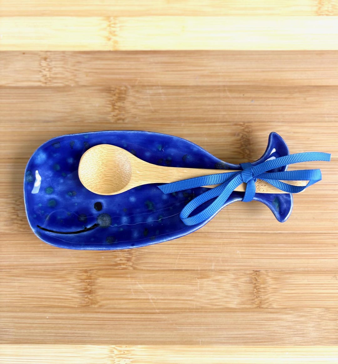 Whale Spoon Rest With Honey Spoon Gift Set Coastal Beach House Ceramic ...