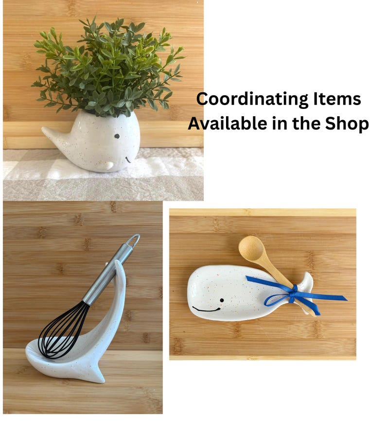 Whale Spoon Rest - Small Coastal Beach House Ceramic Spoon Rest ...