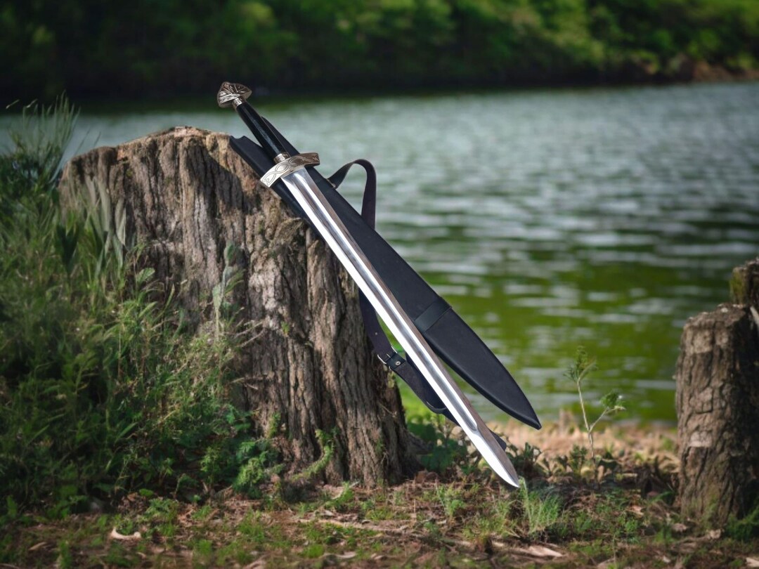 Hand Forged Stainless Steel Viking Sword Replica With Wooden Scabbard ...