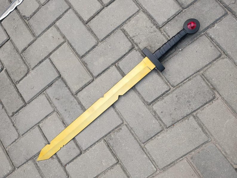 Handcrafted Finn's Scarlet Golden Sword: Adventure Time Replica With ...