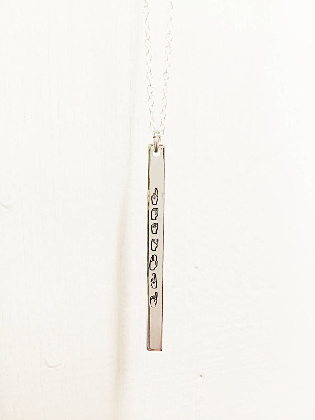 Sign Language Custom Bar Necklace // Custom Word/name Necklace // ASL ...