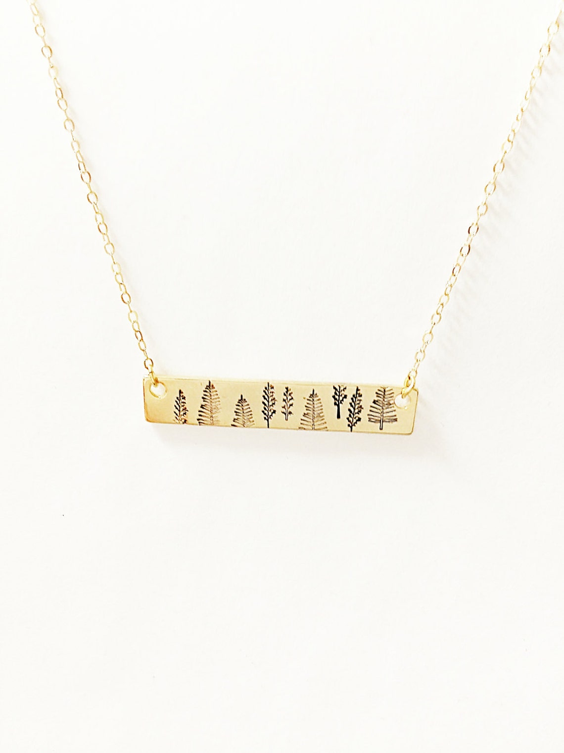 Forest Necklace 14kt Gold Necklace Nature Lover Necklace - Etsy Canada