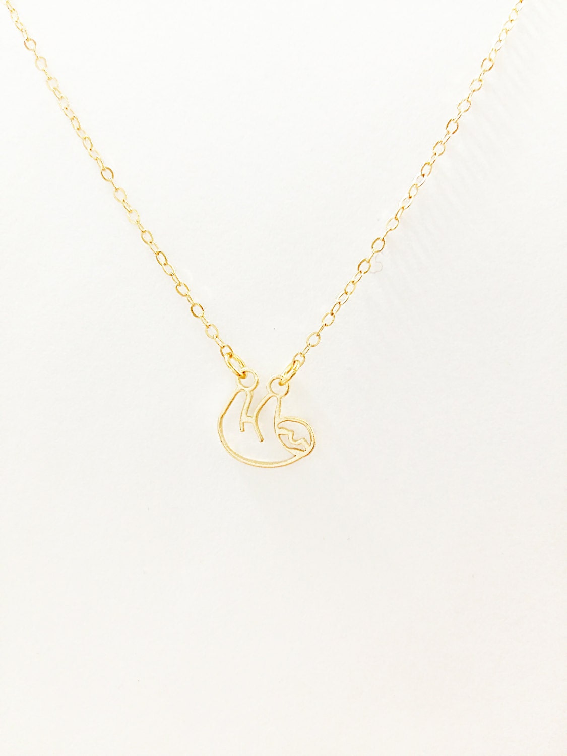 Sloth Necklace, Sterling Silver Jewelry, Silver Sloth, Gold Sloth, Tiny ...