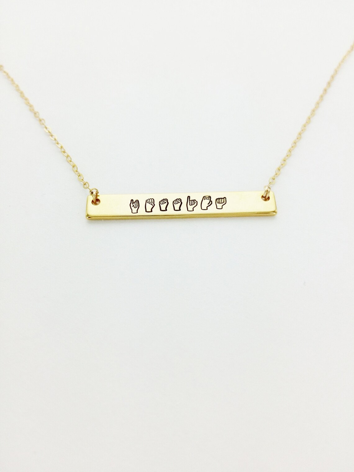 Custom Name Necklace in Sign Language Bar Donation Necklace | Etsy