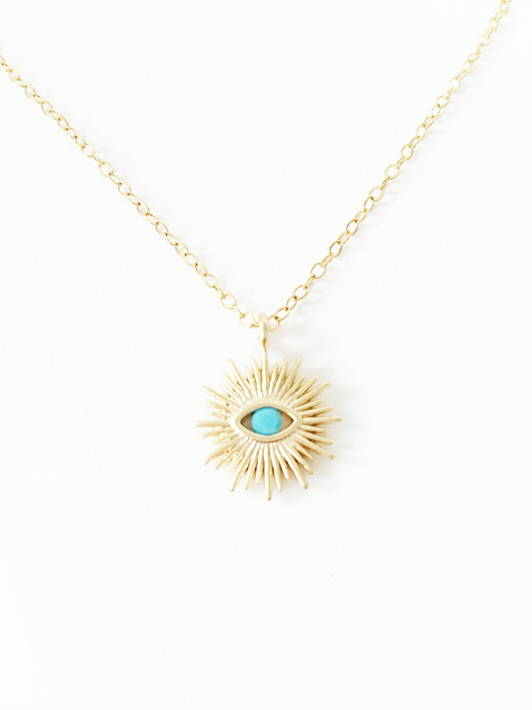 Eye and Turquoise Necklace, Third Eye Necklace, All Seeing Eye, Eye of ...