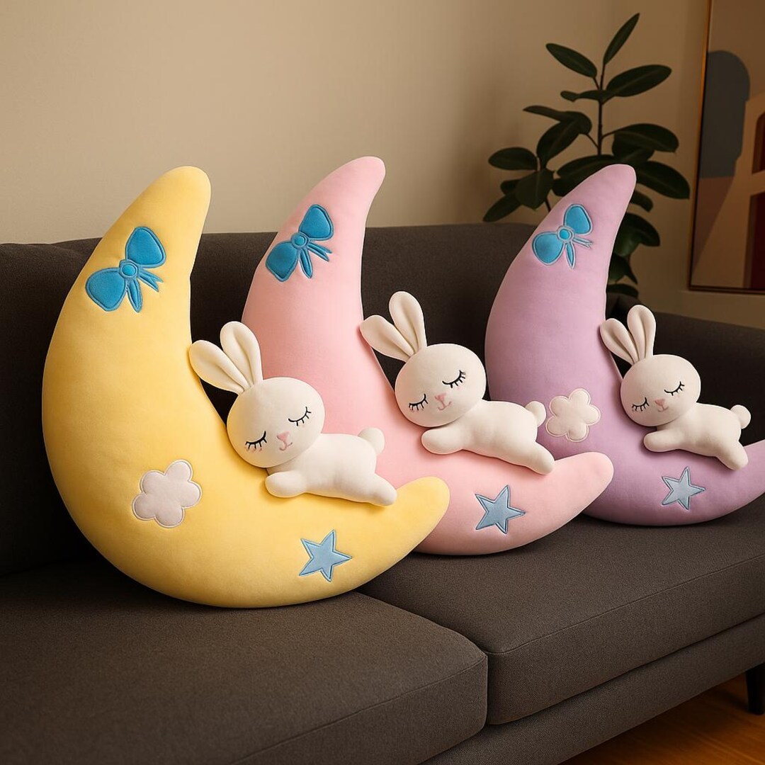 Cute Moon Bunny Plush Toy – 30/50/70cm Soft Stuffed Animal Doll, Sleep ...