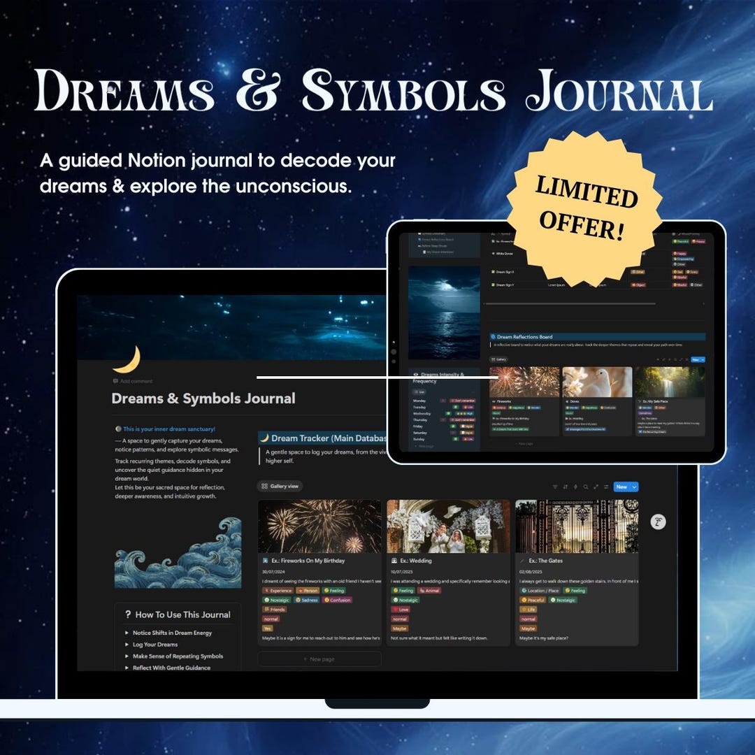 Dreams & Symbols Journal – Guided Notion Template for Dream Tracking ...